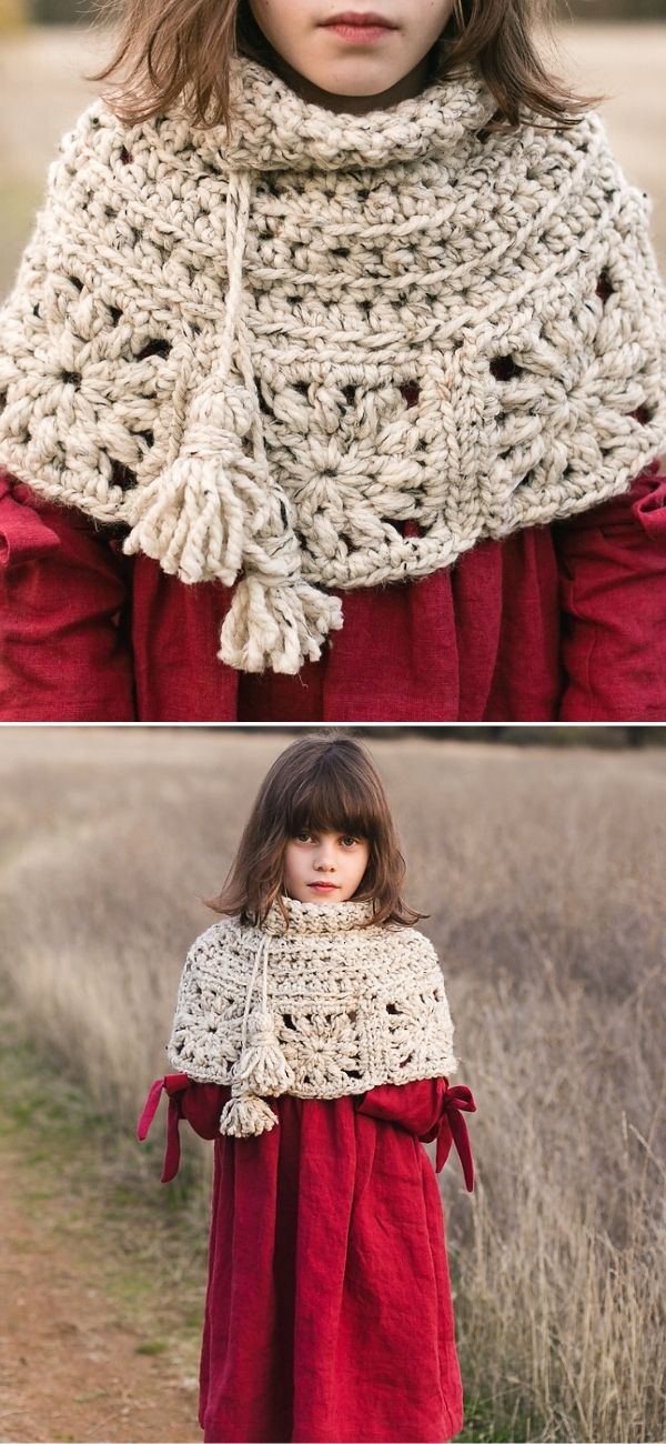 Girl’s Ruffle Crochet Capelet Ideas - Pattern Center