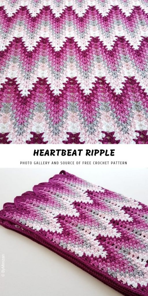 Heartbeat Ripple Crochet Blankets - Pattern Center