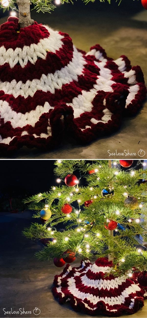 Amazing Christmas Crochet Tree Skirt Ideas - Pattern Center
