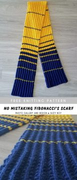 No Mistaking Fibonacci’s Knitting Scarf with Free Pattern