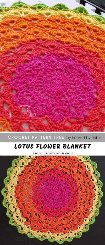 Lotus Flower Crochet Blanket FREE