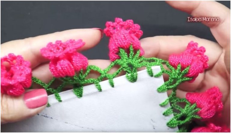 Lace Flower Edging Free Crochet Pattern + Tutorial