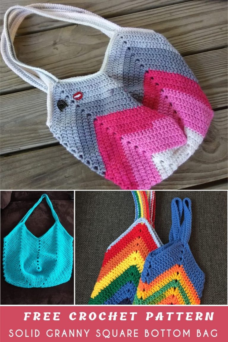 Solid Granny Square Bottom Crochet Bag FREE