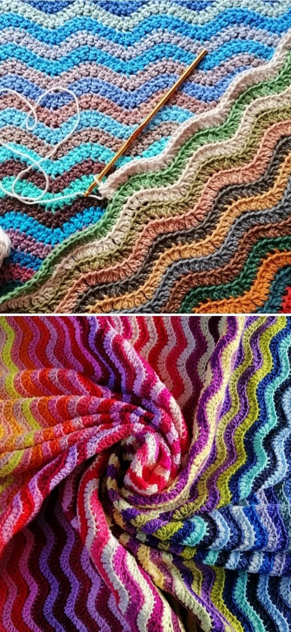 Lovely Ocean Waves Crochet Throws - Pattern Center