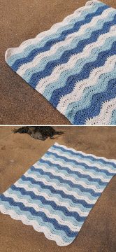 Lovely Ocean Waves Crochet Throws - Pattern Center