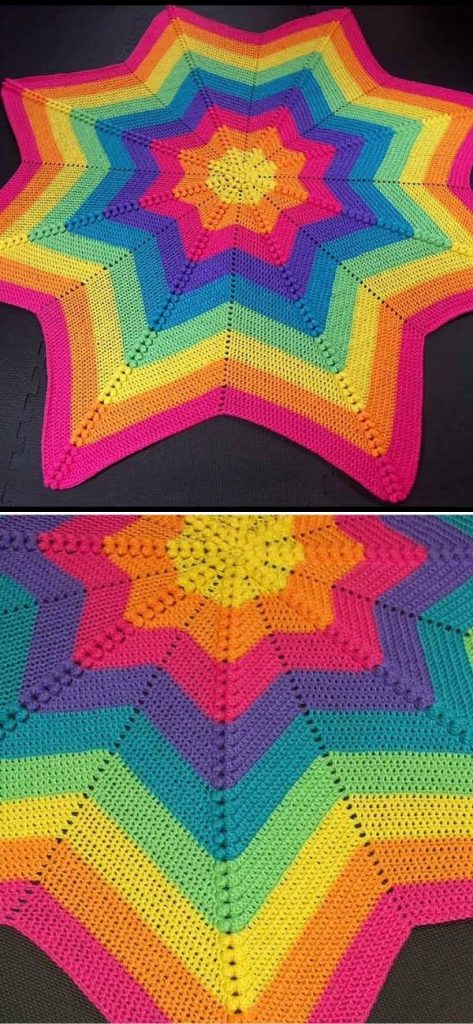 Unique Star Shaped Crochet Blanket - Pattern Center