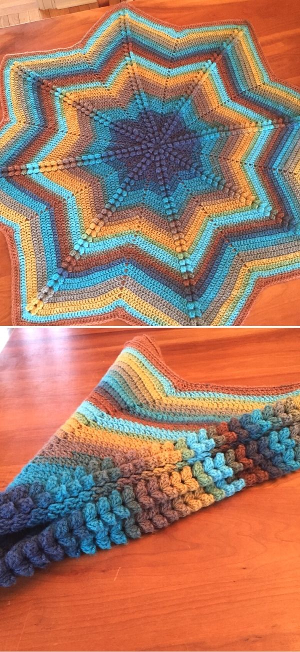 Unique Star Shaped Crochet Blanket - Pattern Center