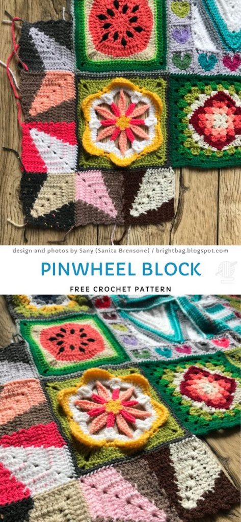 Gorgeous Colorful Crochet Square Floral Block - Pattern Center