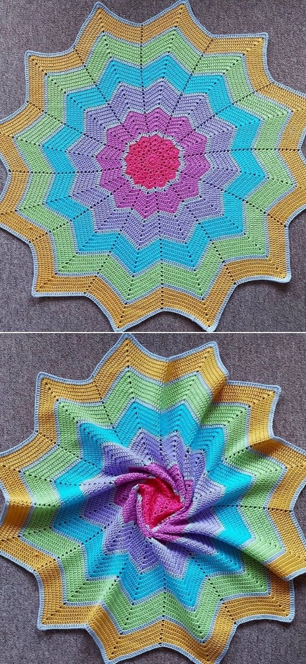 Unique Star Shaped Crochet Blanket - Pattern Center