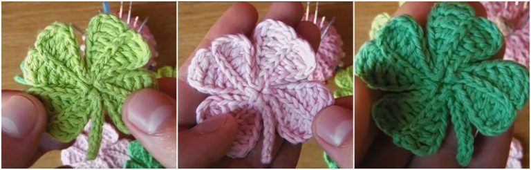 Easy Four-Leaf Clover Crochet Free Pattern Great for Beginners
