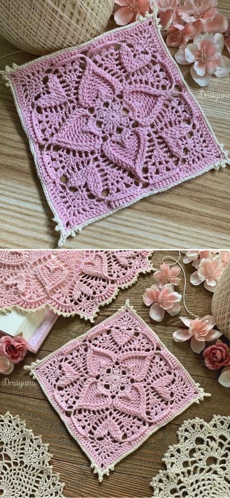 Stunning And Simple Lacy Squares - Pattern Center