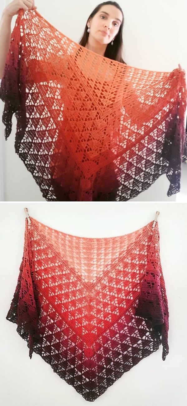 Delicate Beautiful Filet Crochet Shawl - Pattern Center