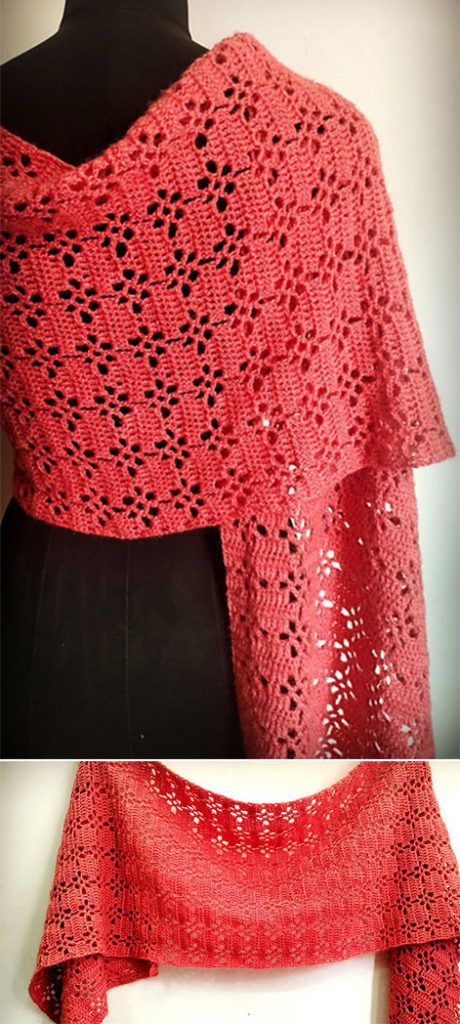 Delicate Beautiful Filet Crochet Shawl - Pattern Center