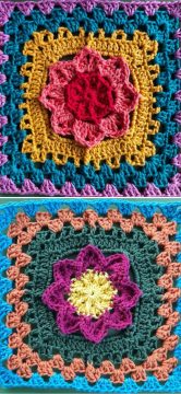 Stunning Flowery Crochet Afghan Squares - Pattern Center
