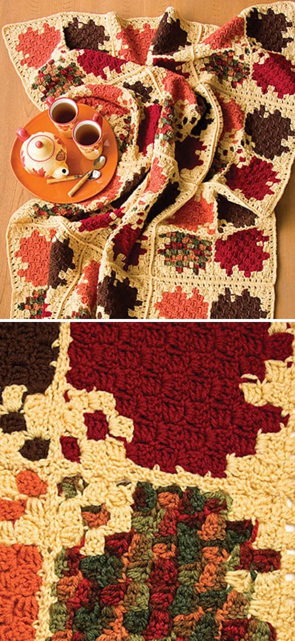 17 Beautiful Autumnal Crochet Afghans - Pattern Center