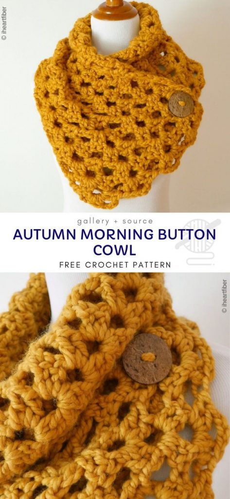 Comfy Buttoned Crochet Cowls - Pattern Center
