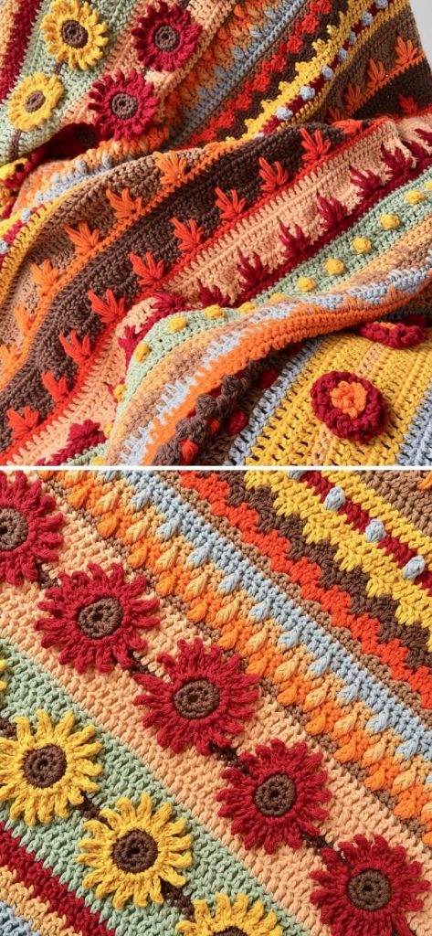 17 Beautiful Autumnal Crochet Afghans - Pattern Center
