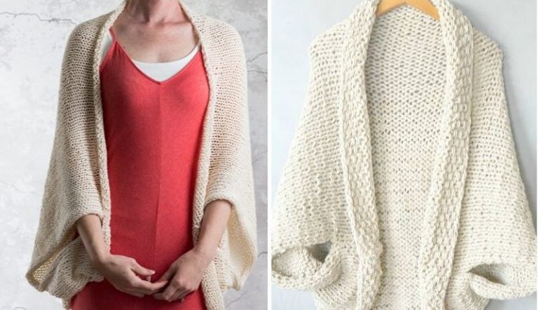 Beige Knitted Shrugs Free Patterns