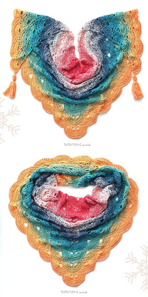 Beautiful Virus Shawls26 Beautiful Colorful Virus Shawls - Pattern Center