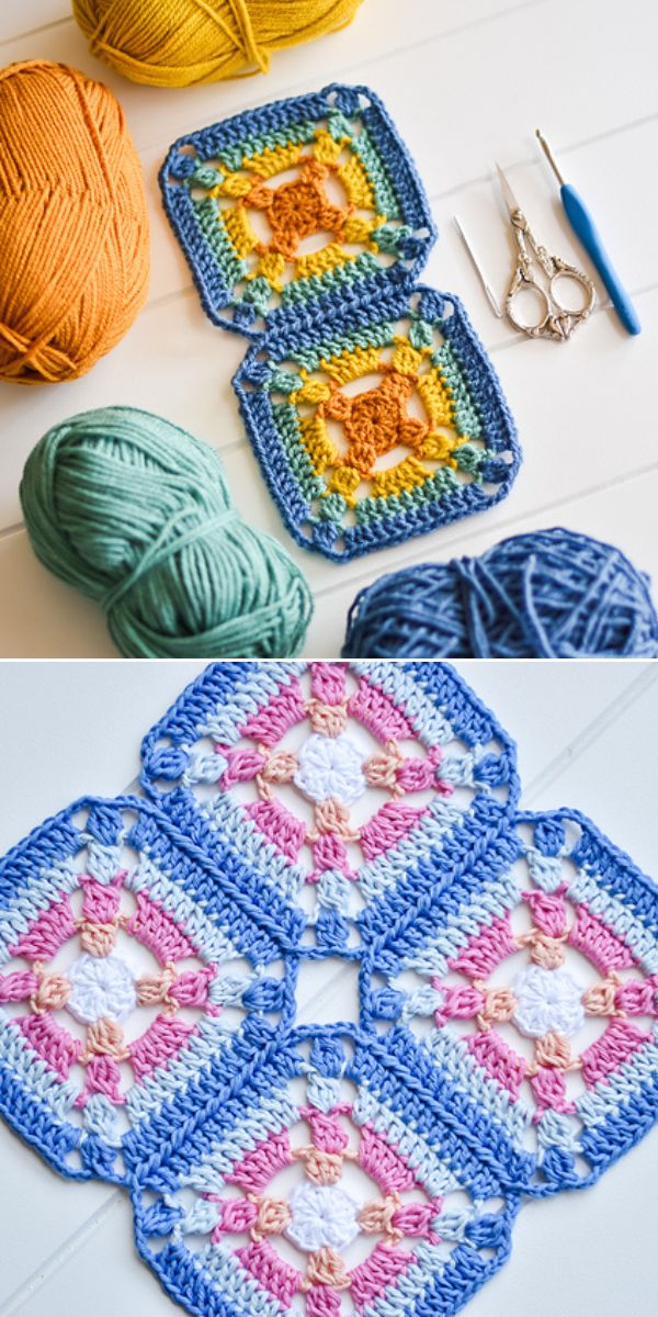 Stunning And Simple Lacy Squares - Pattern Center
