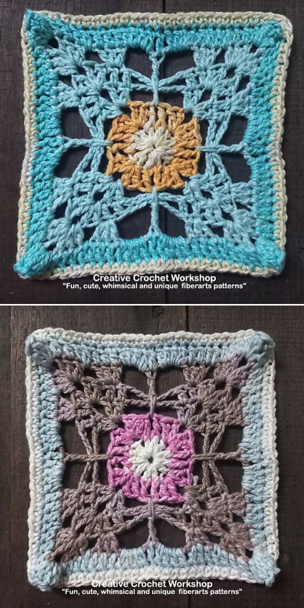 Stunning And Simple Lacy Squares - Pattern Center