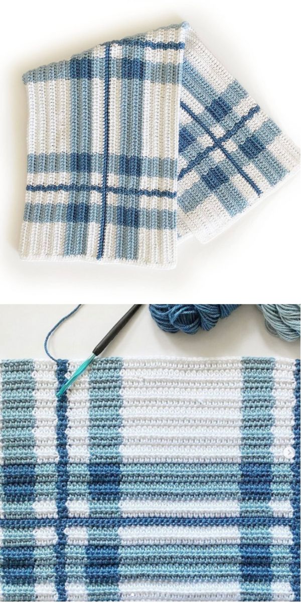 15+ Beautiful Crochet Plaid Blankets - Pattern Center