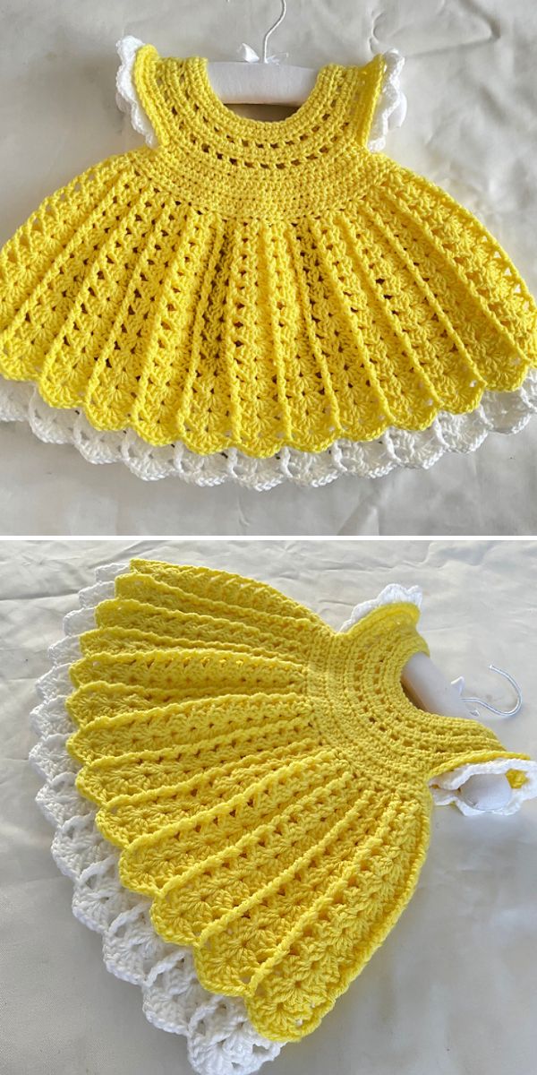 22 Sweet And Easy Crochet Baby Dresses for Little Fashionistas