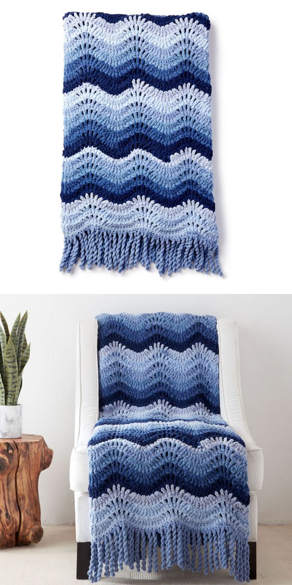 Lovely Ocean Waves Crochet Throws - Pattern Center