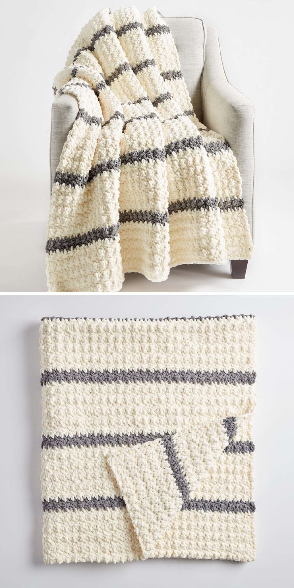 Cream Chunky Crochet Blankets - Pattern Center