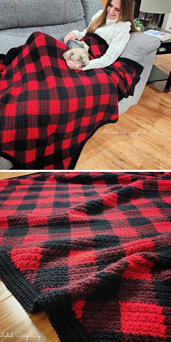 15+ Beautiful Crochet Plaid Blankets - Pattern Center