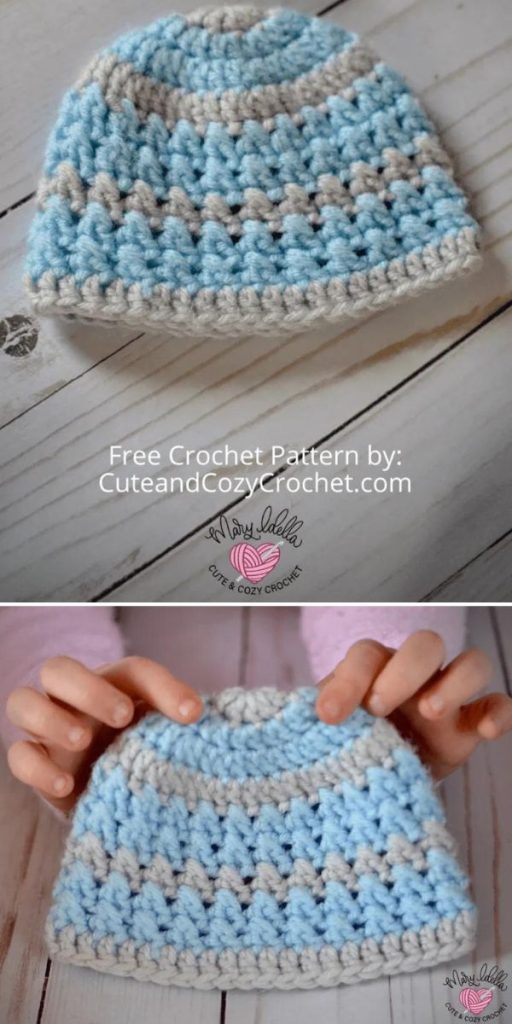 25 Baby Beanie Crochet Patterns for Children Aged 6-12 Months