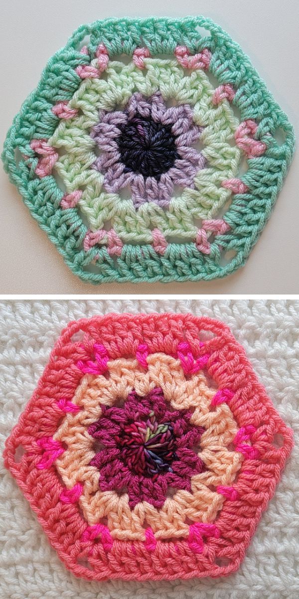 24 Crochet Hexagon Patterns and Ideas for Blanket or Cardigan