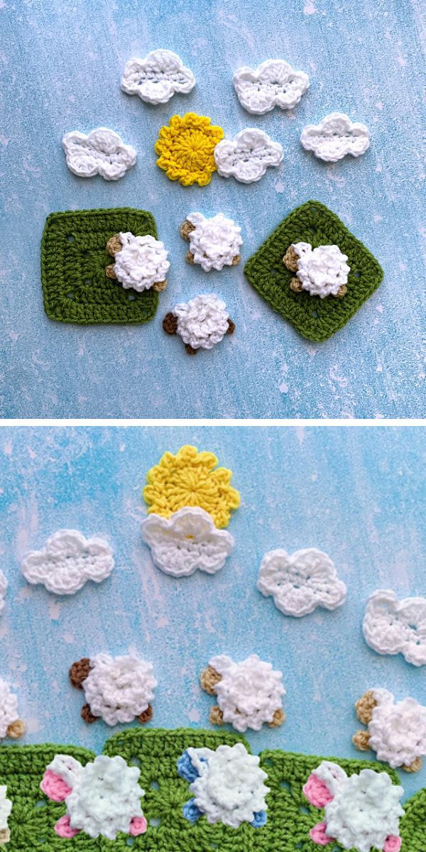 Crochet Cloud Applique Pattern 26 Beautiful Crochet Applique Patterns
