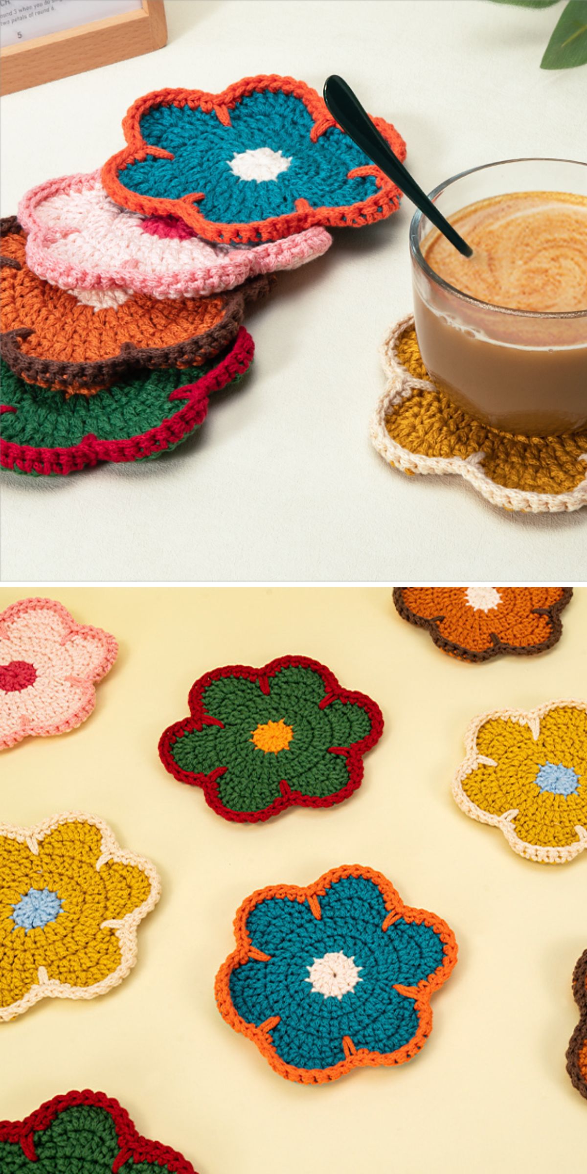 27 Fun Crochet Coasters to Make You Smile While Having Meal