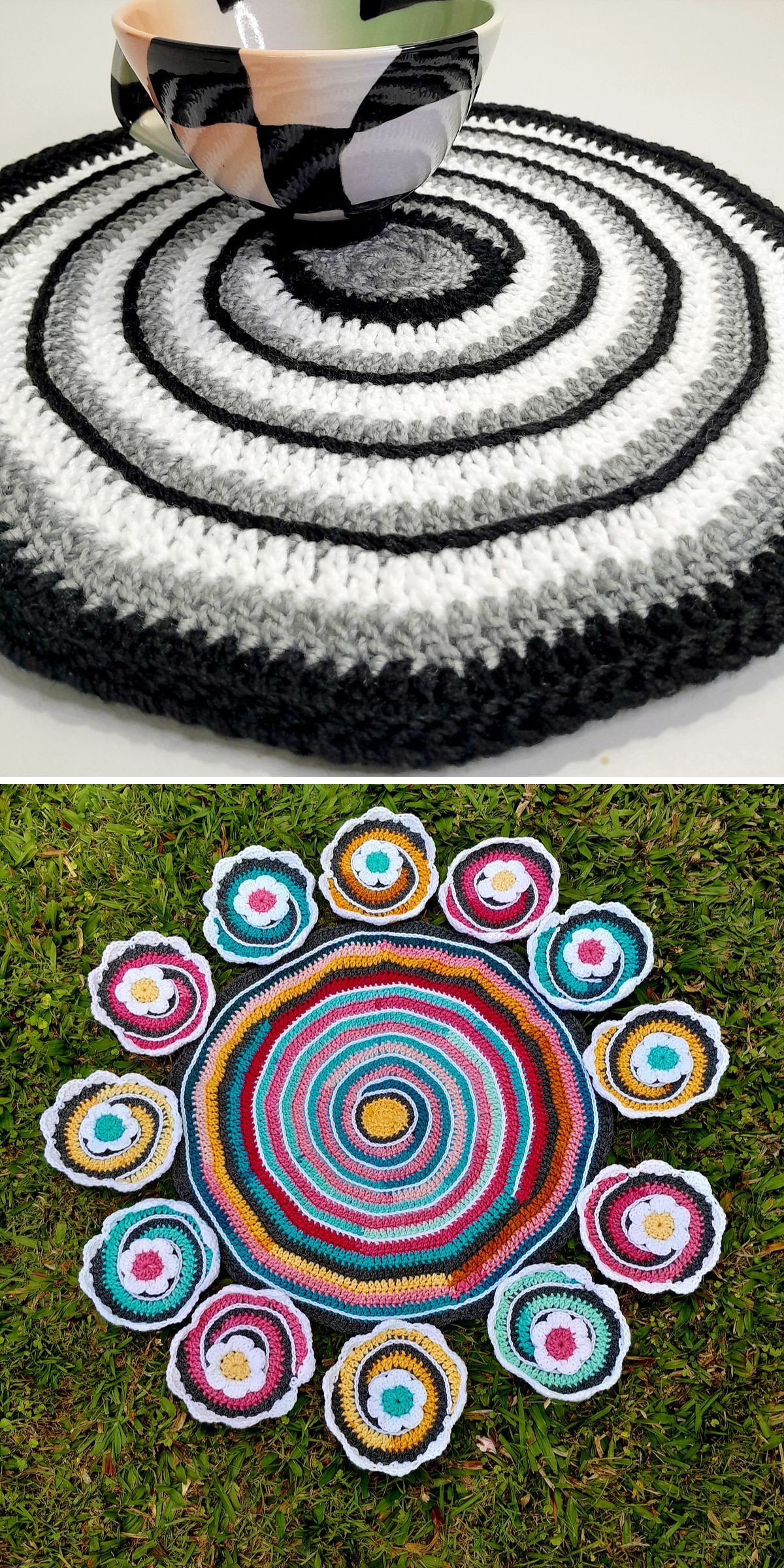 Beautiful Vibrant Crochet Doilies - Pattern Center