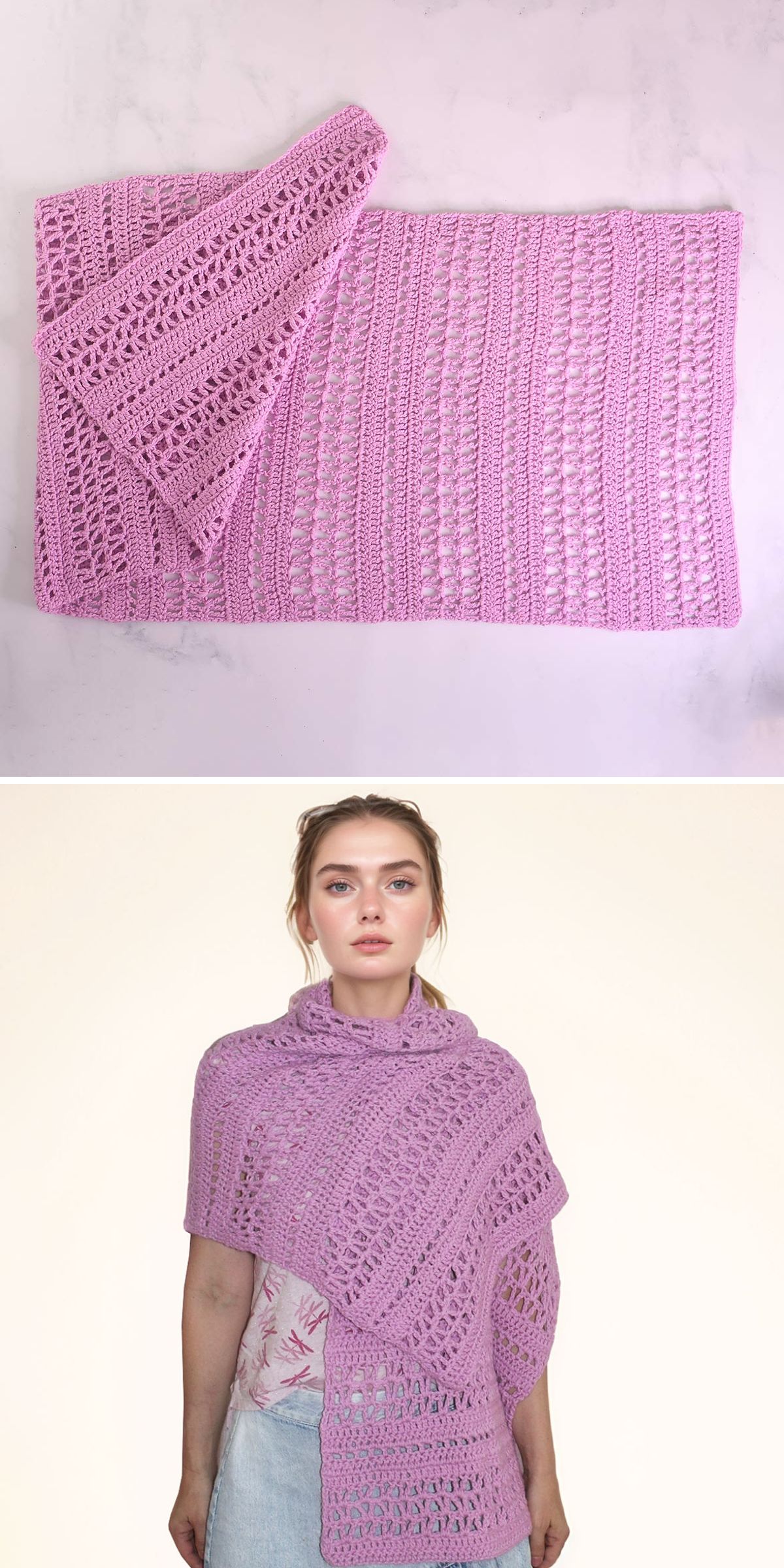 Delicate Feminine Crochet Shells Shawls - Pattern Center