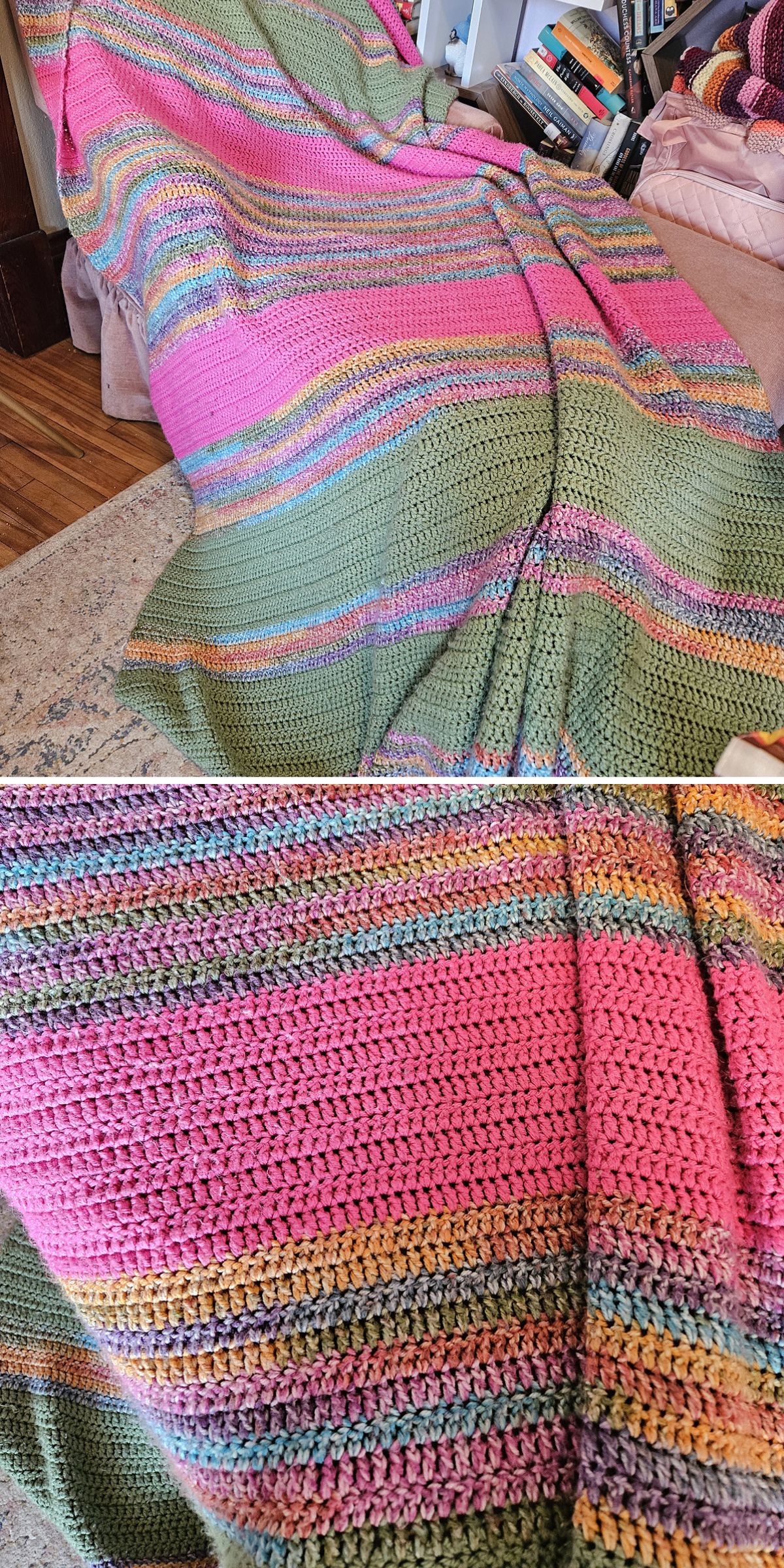 28 Free Crochet Striped Blanket Patterns with Modern Style