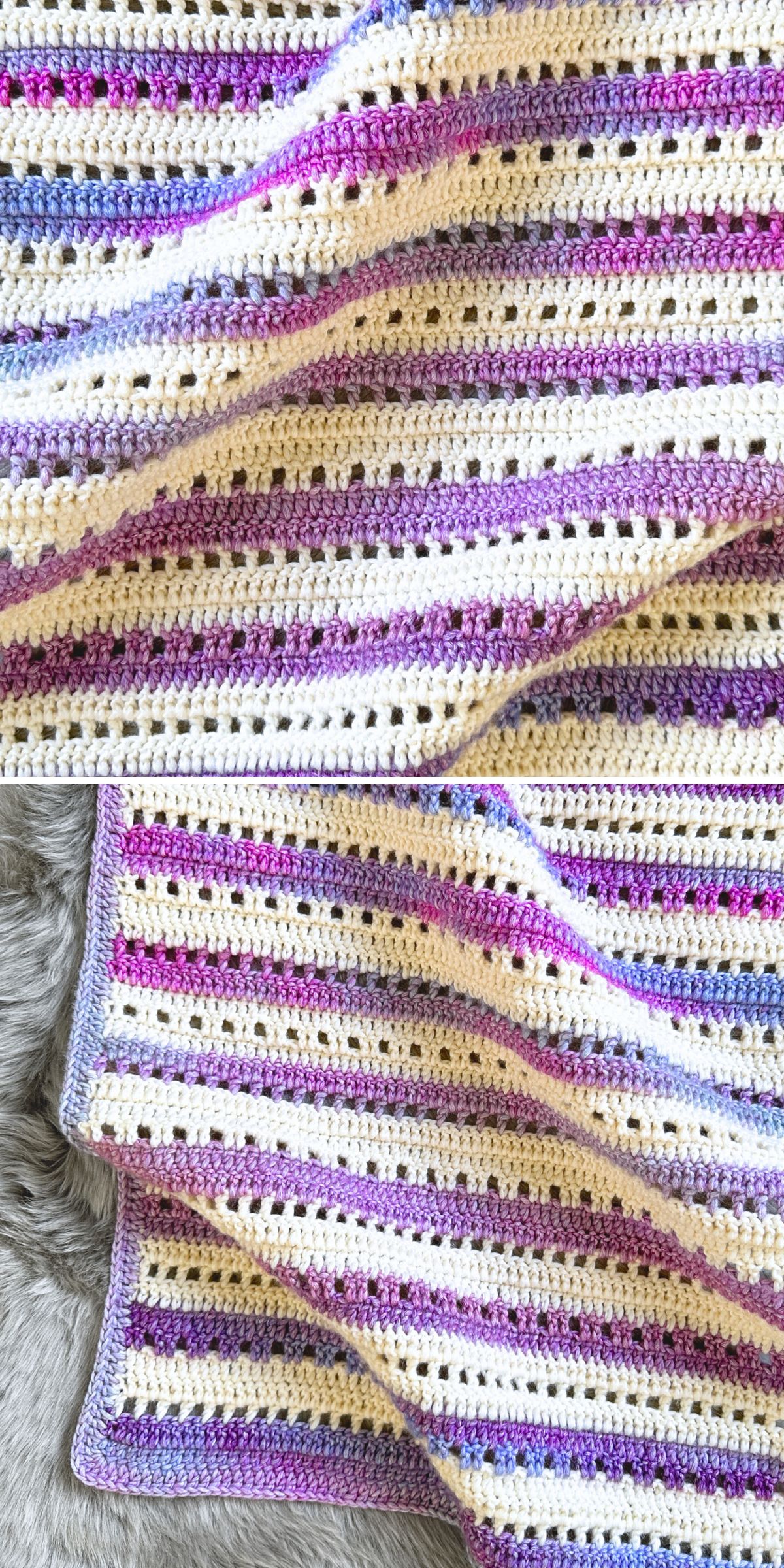 28 Free Crochet Striped Blanket Patterns with Modern Style