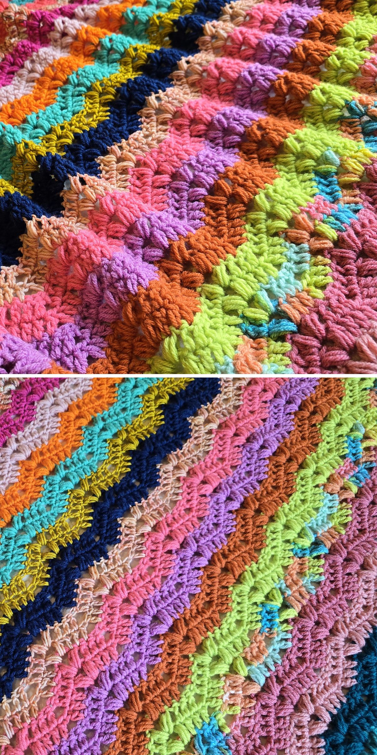 28 Free Crochet Striped Blanket Patterns with Modern Style