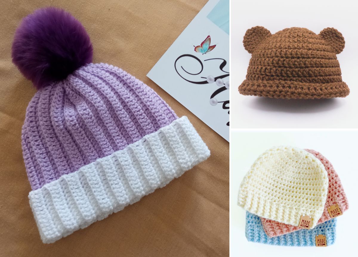 15 Free Crochet Baby Hat Patterns for Newborns and Toddlers