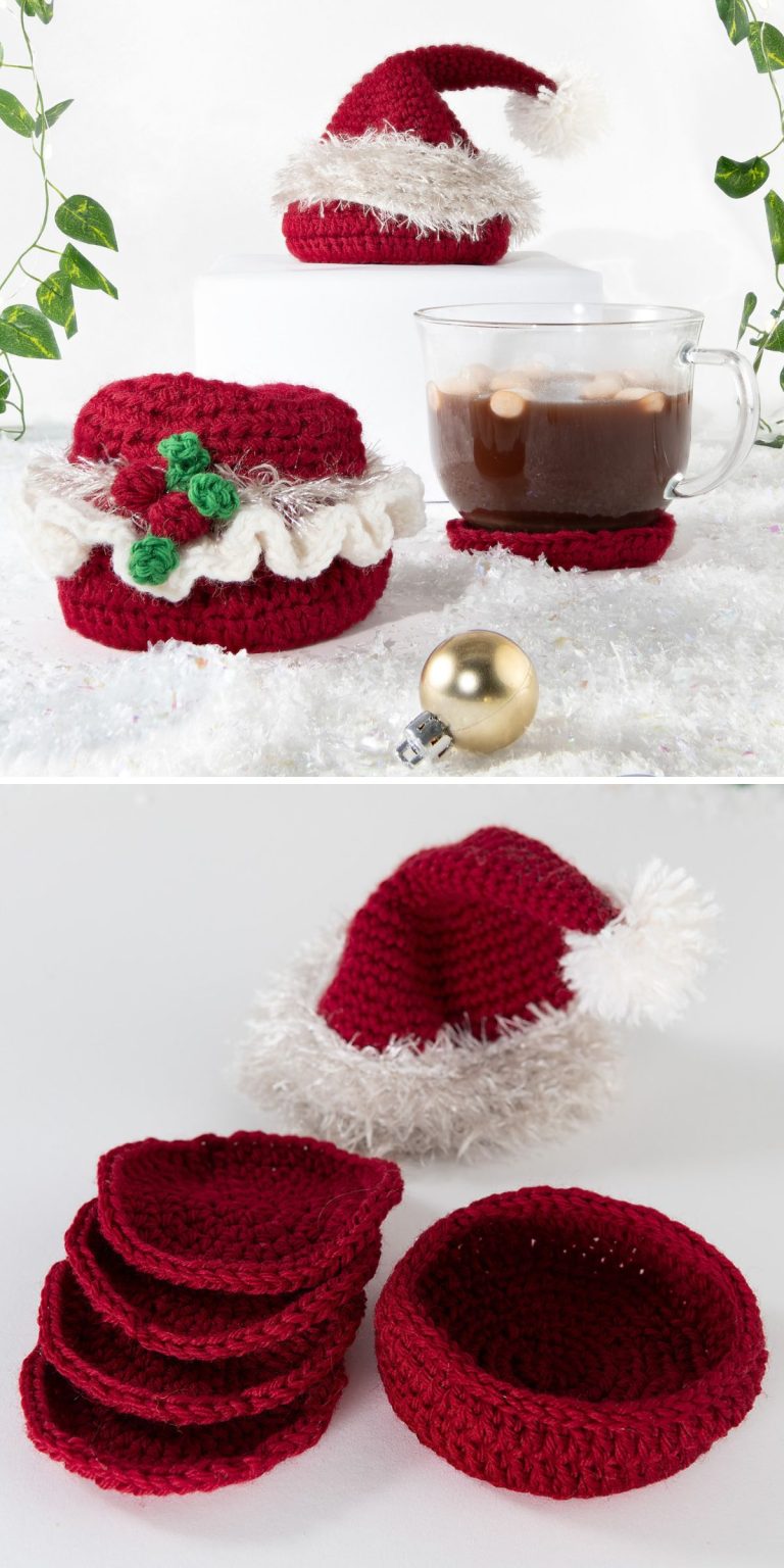16 Free Crochet Christmas Coaster and Granny Square Patterns