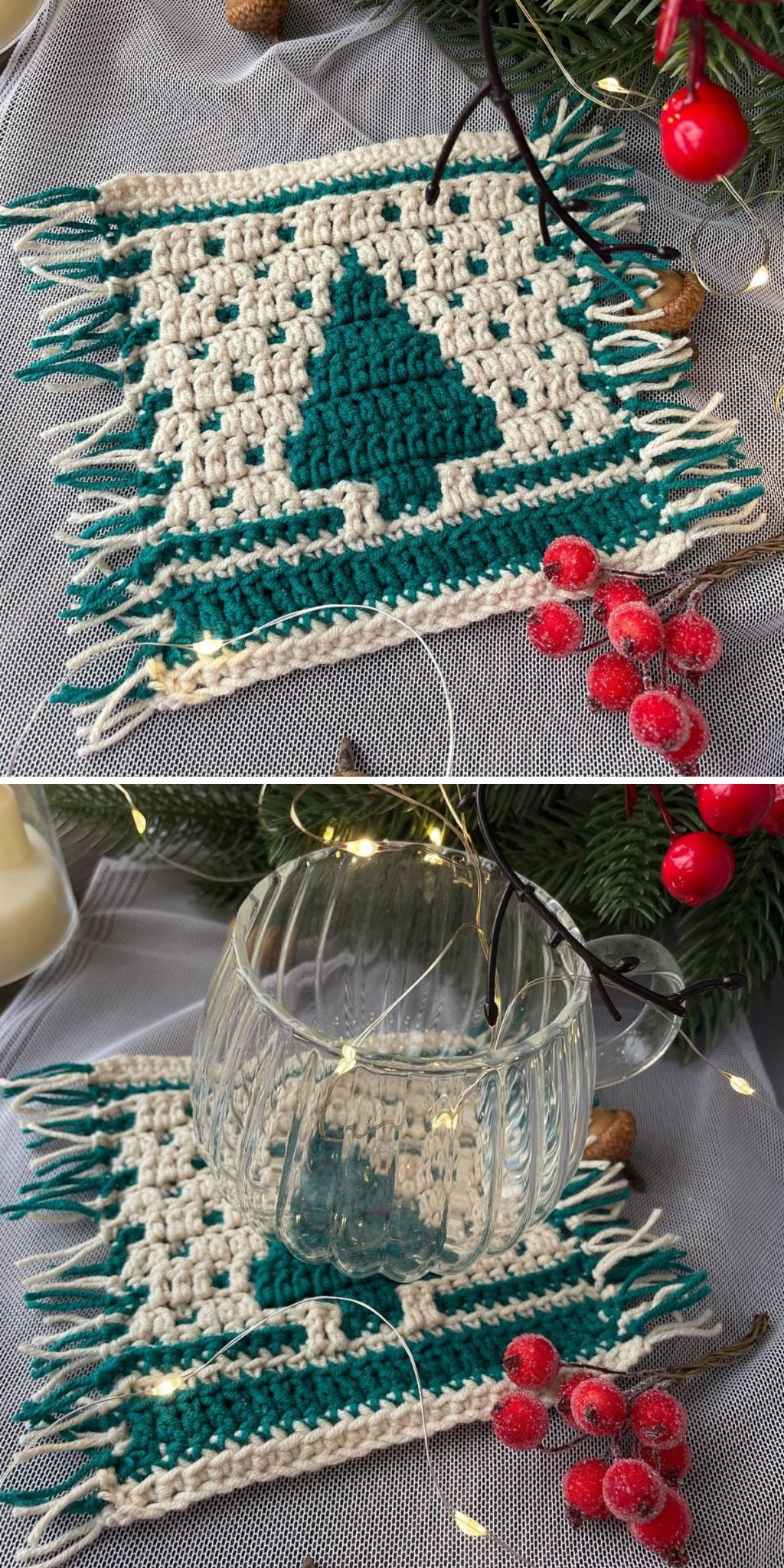 16 Free Crochet Christmas Coaster and Granny Square Patterns