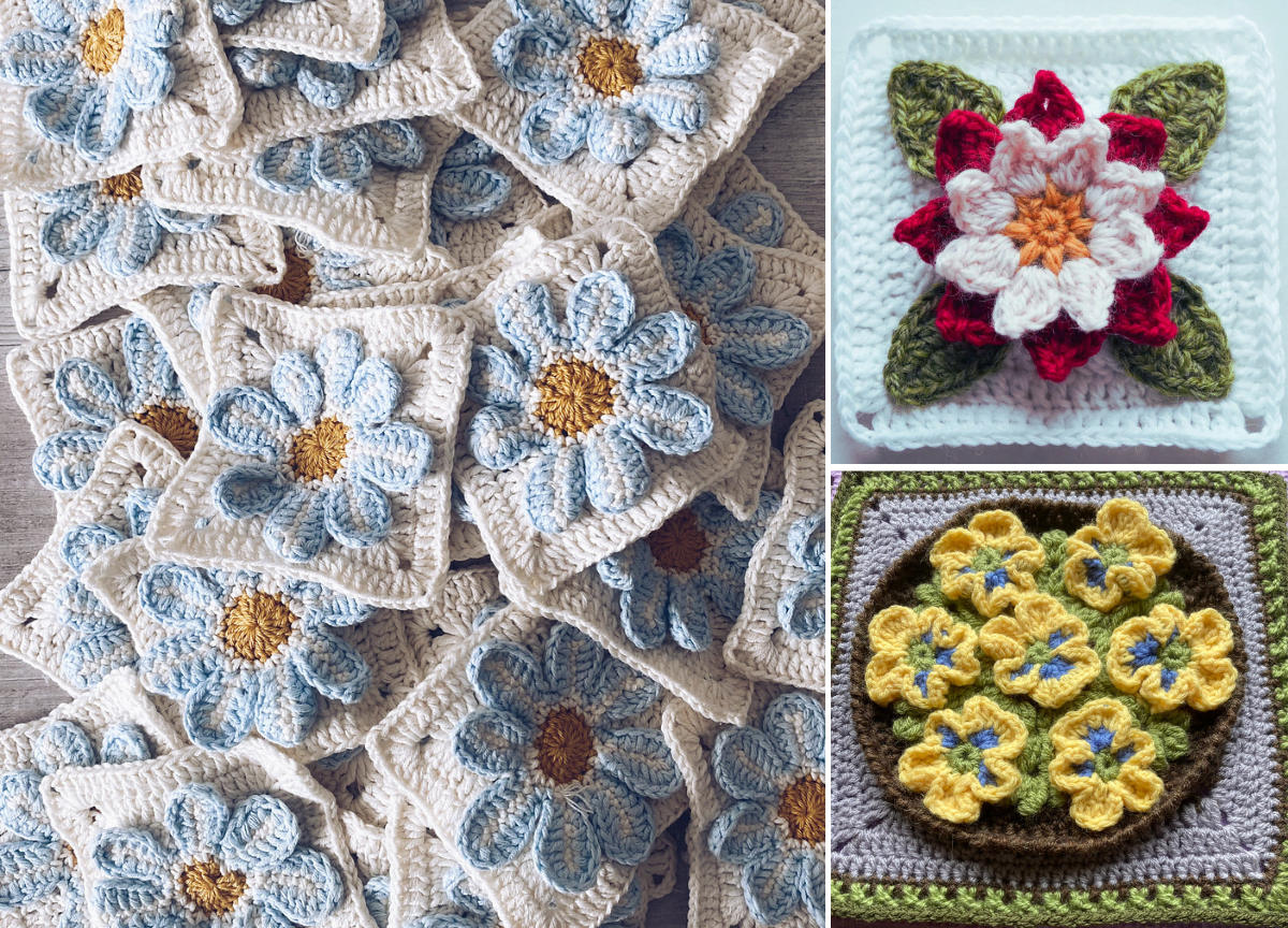Free Crochet Flower Square Patterns for Fresh Spring Makes